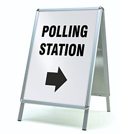Polling station pavement signs