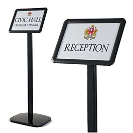 Black floor standing sign stands
