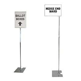 Sign stands for election counting venues
