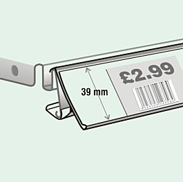 Data strip 2 position to suit Tegometal shelves
