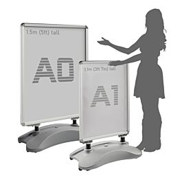 A0 Poster size Water Base pavement sign Black and Silver