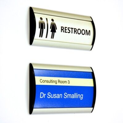 Small aluminium room door sign 15cm wide