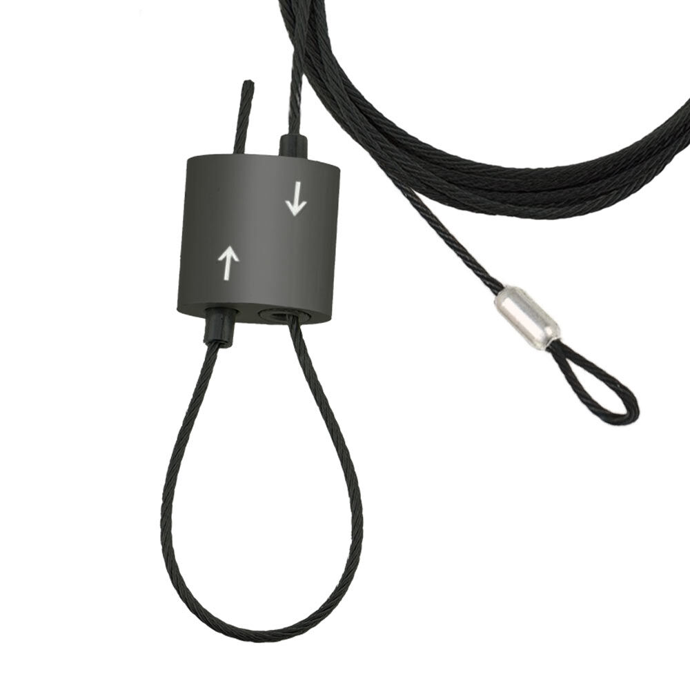 Black wire adjustable twin-loop hanging kit