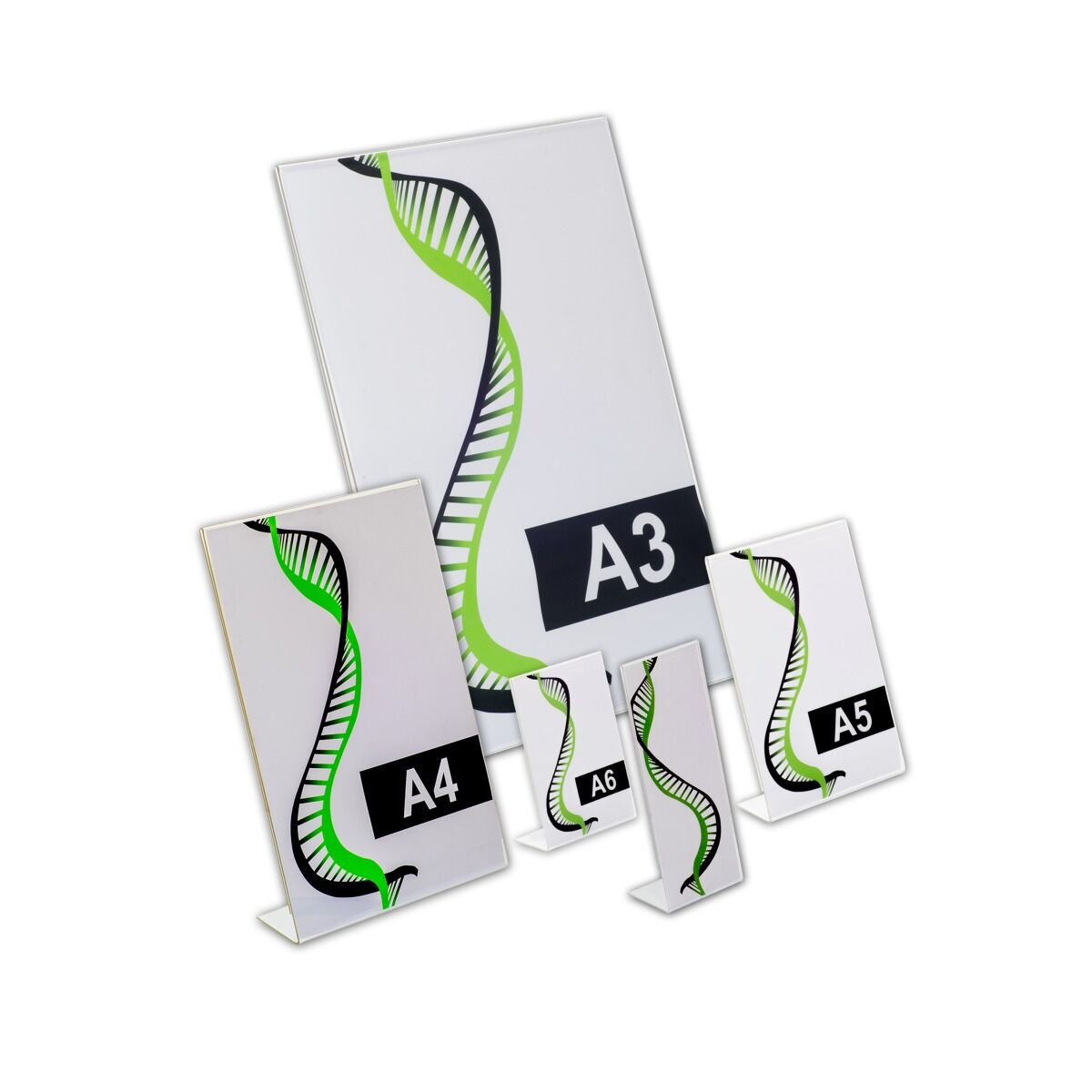 Acrylic sign holders | Slanted print holders