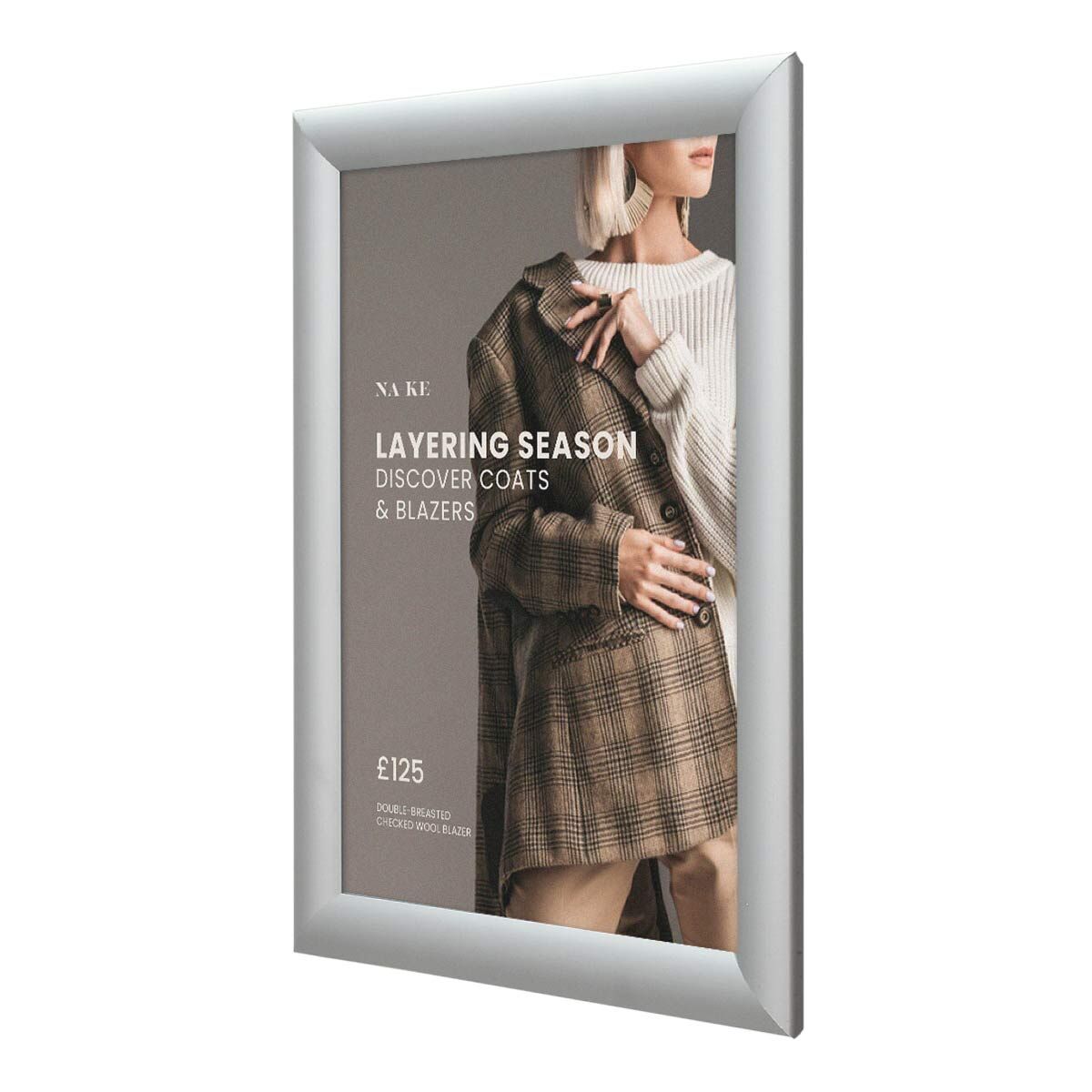 Snap frames with 25 mm silver border