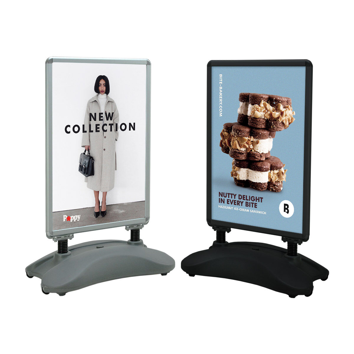 Pavement signs with stable waterbase| Black or Silver for A1 posters