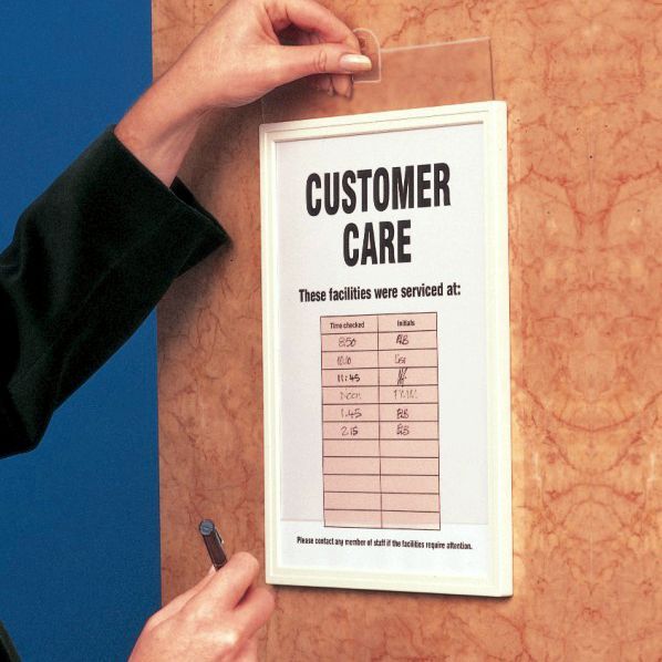 Plastic frame, with adhesive fixings and cover